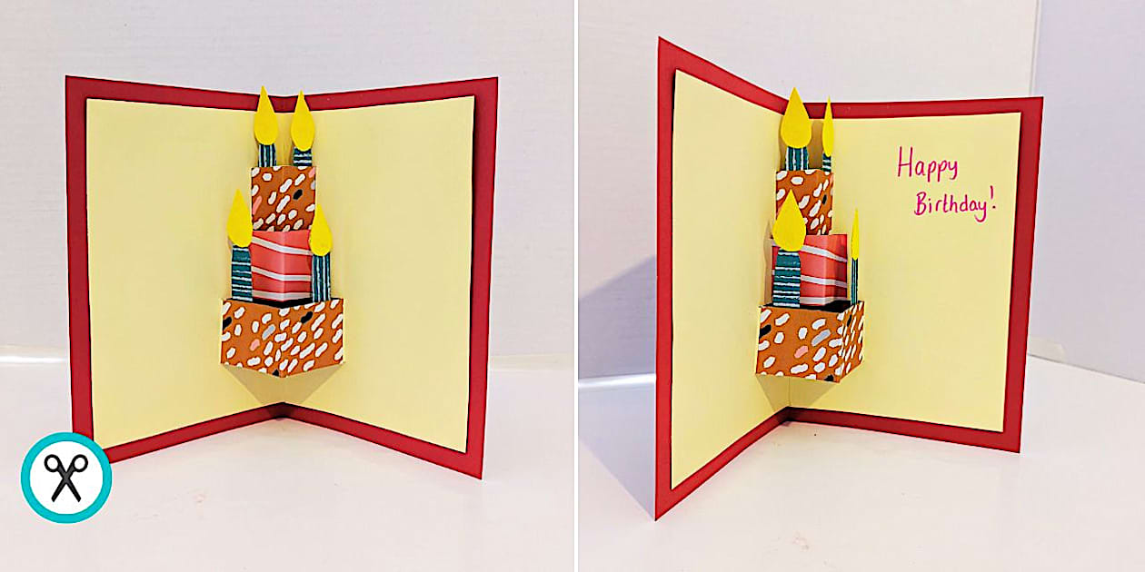 3D Birthday Cake Pop Up Card | Birthday Crafts - Twinkl