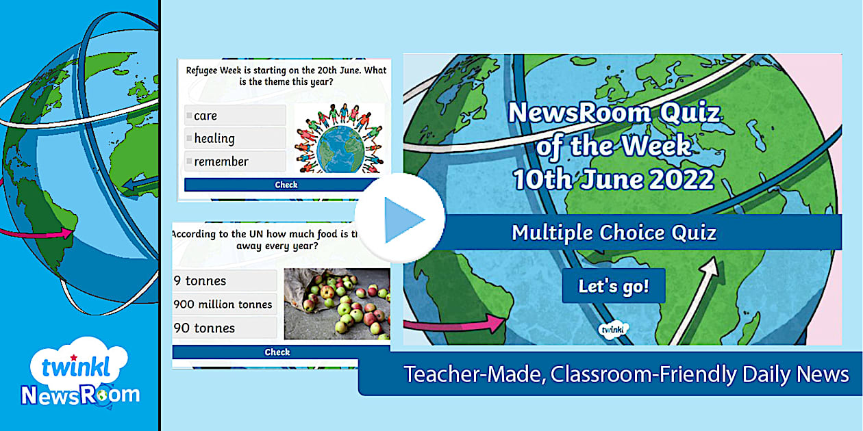 NewsRoom Interactive Weekly Quiz - 10th June 2022 - Twinkl