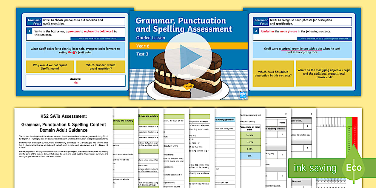 SATs Survival Year 6: Grammar, Punctuation and Spelling Test 3 Bumper
