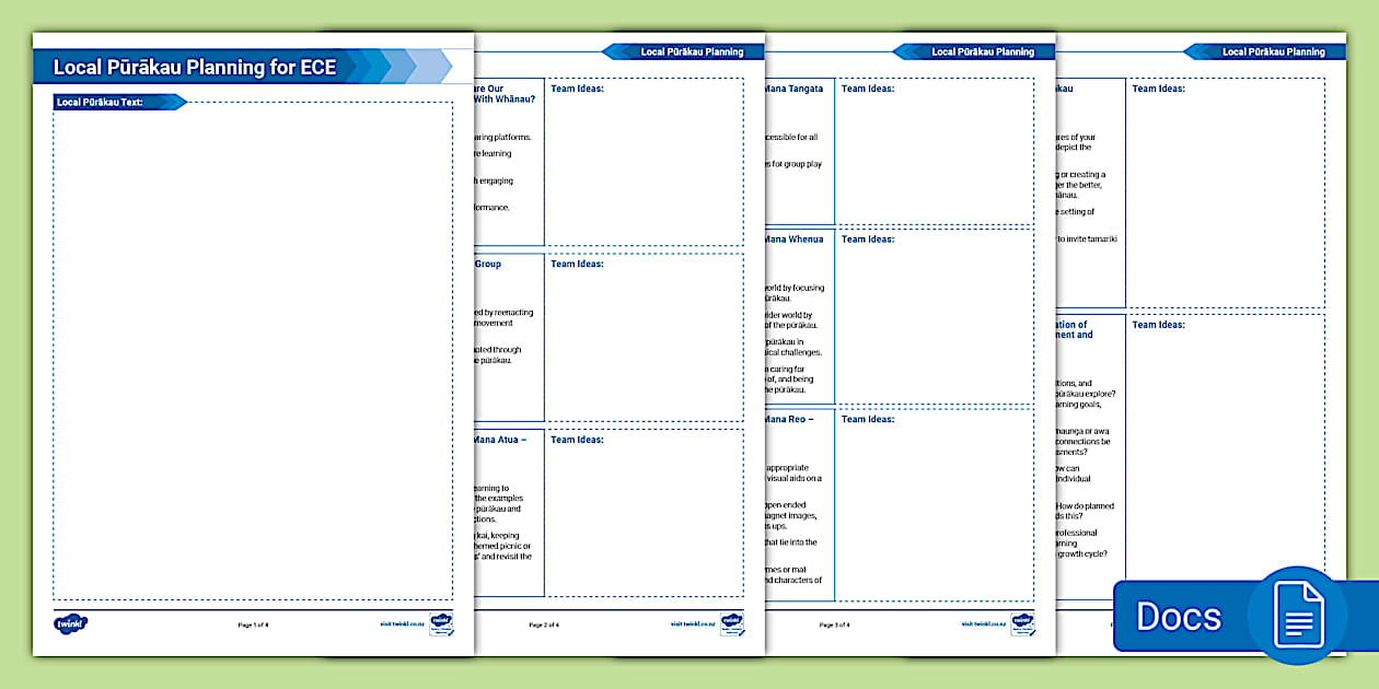 Local Pūrākau Planning for ECE (Teacher-Made) - Twinkl