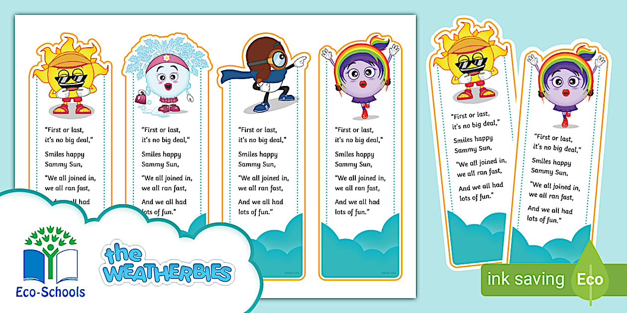 FREE! - The Weatherbies Sammy Sun is Coming Out to Play Bookmarks