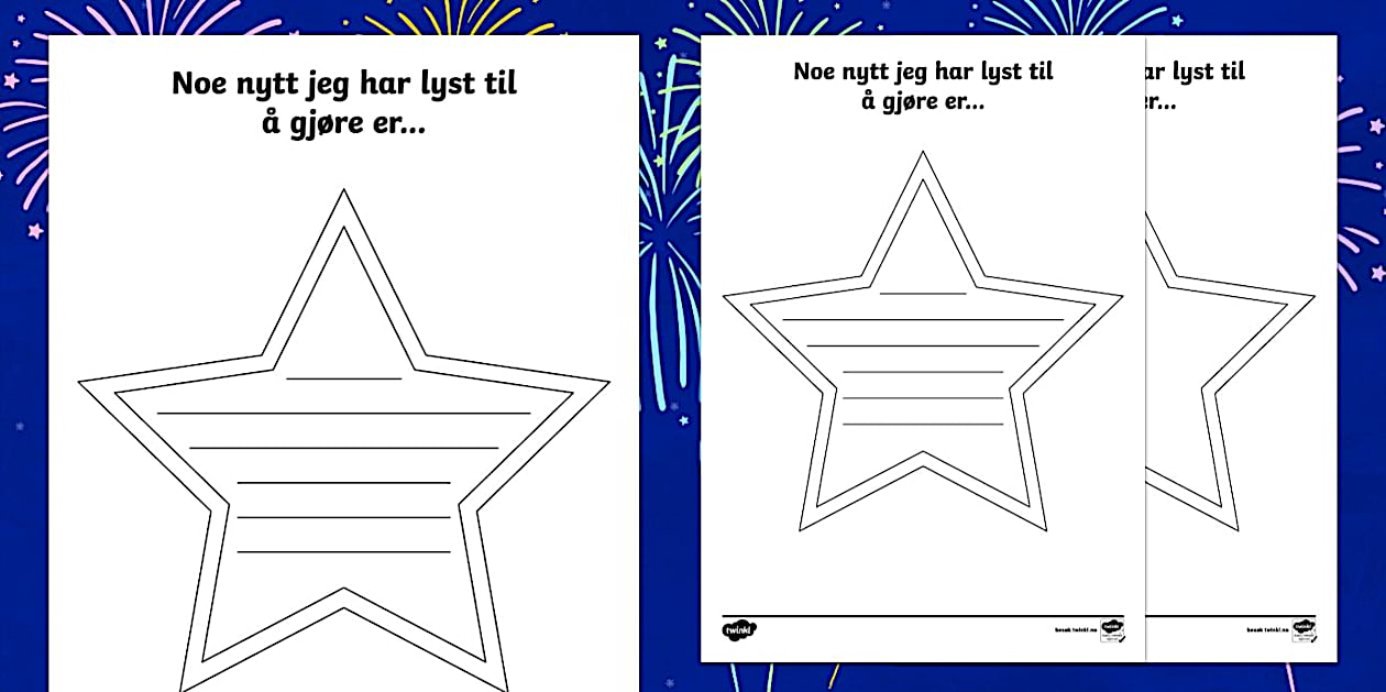 Nyttårsforsetter med stjerner (Hecho por educadores)