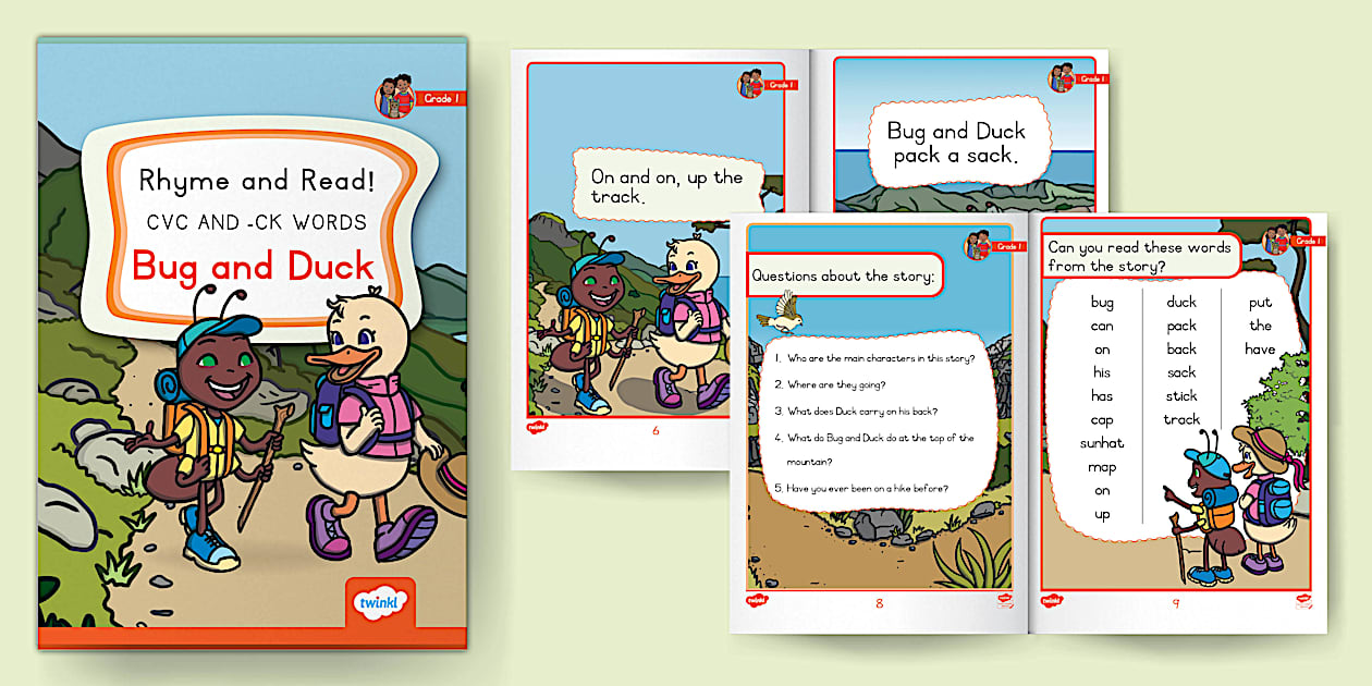 Rhyme and Read eBook! Bug and Duck (teacher made) - Twinkl