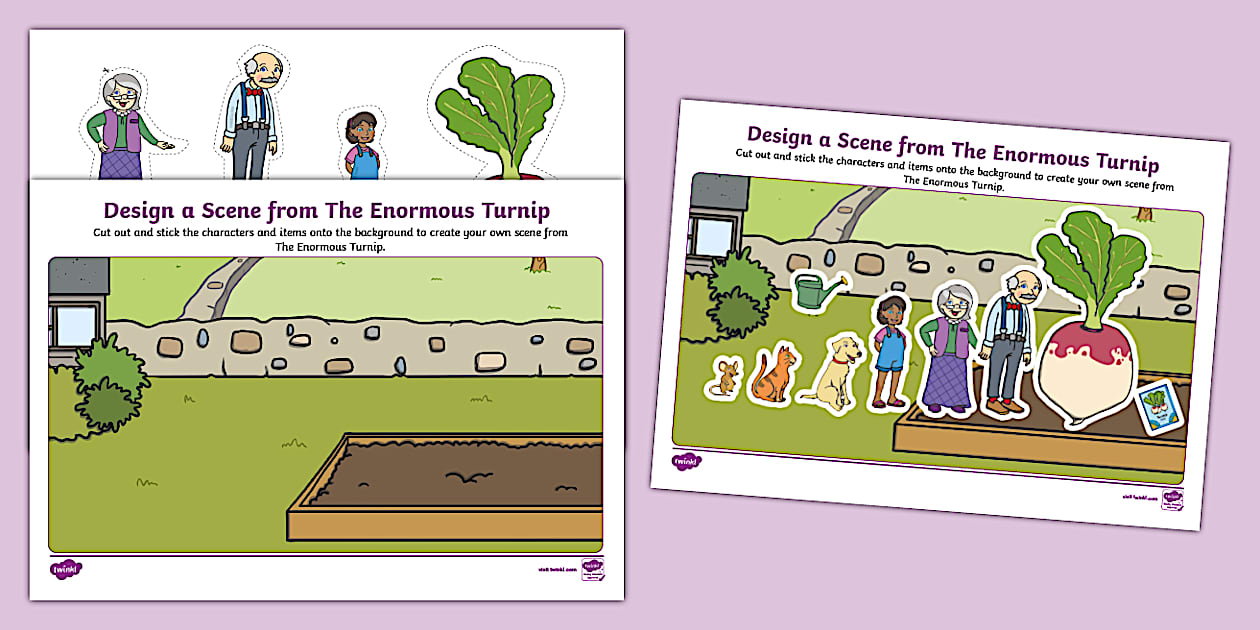 Design an Enormous Turnip Scene Cutting Skills Activity KS1