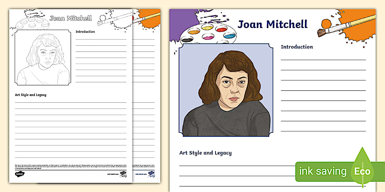 Joan Mitchell Biography Template (teacher made) - Twinkl