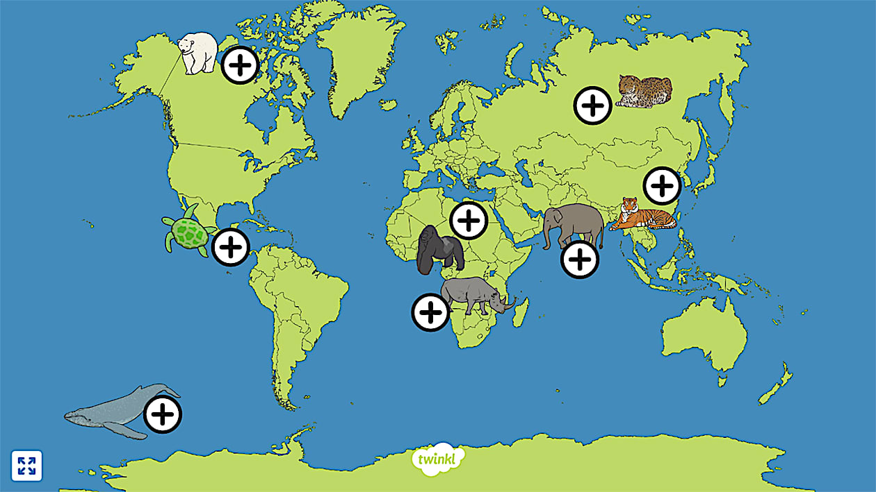 Endangered Species Interactive Map KS1 Environment Awareness