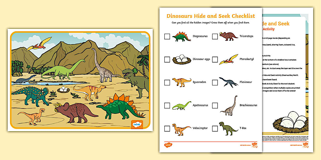 Dinosaur 'Hide and Seek' Sensory Activity (Teacher-Made)