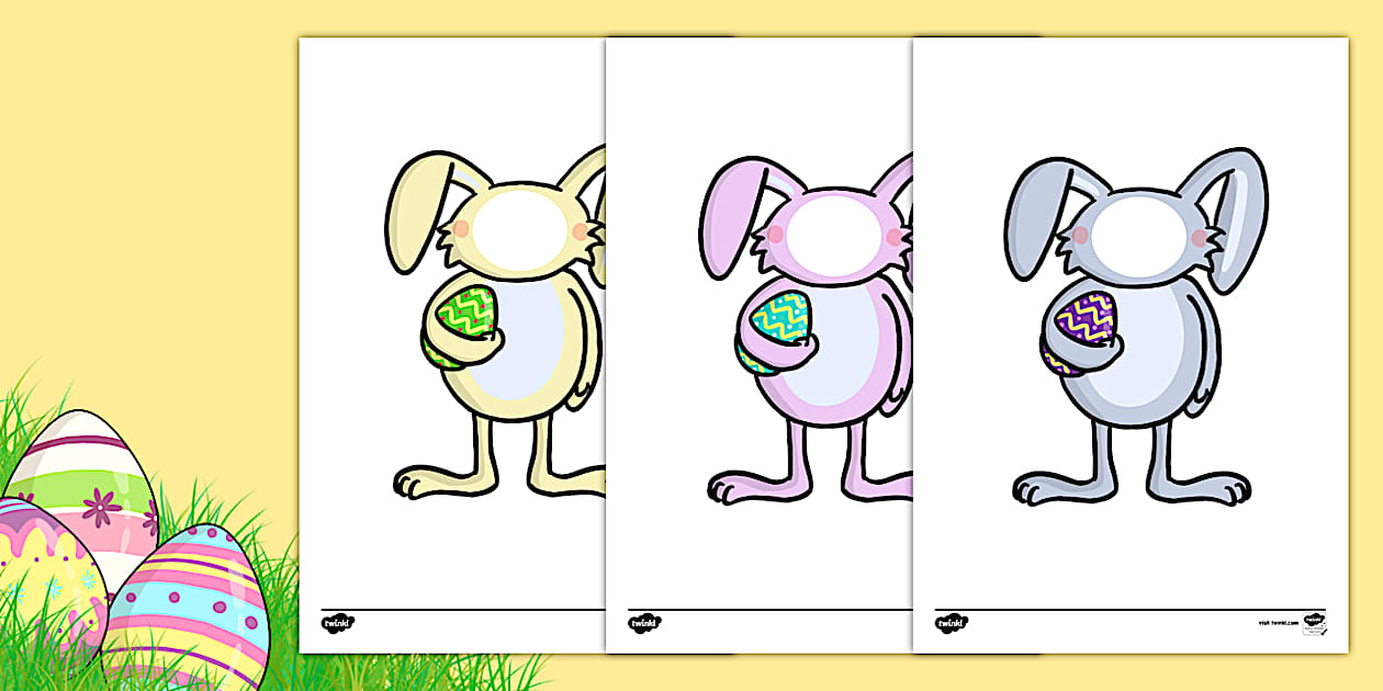 Editable Easter Bunny Self-Registration Photo Frames