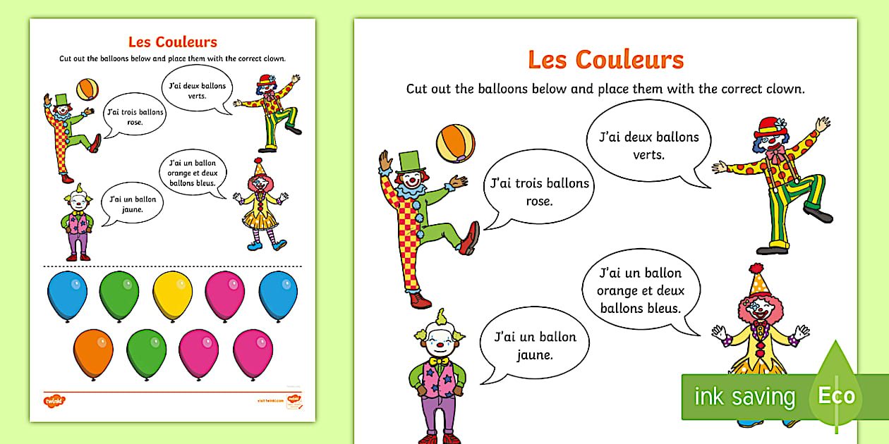 Colours Worksheet / Worksheet - French (teacher made)