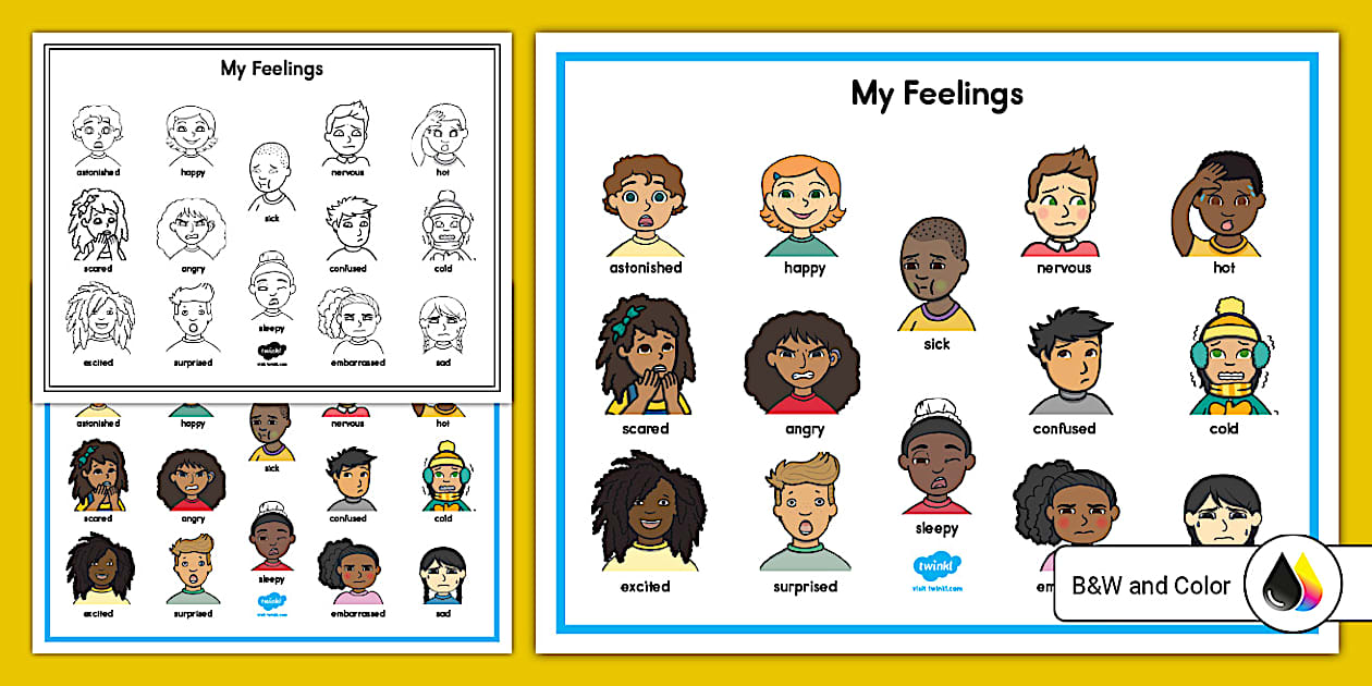 My Feelings Word Mat (teacher made) - Twinkl