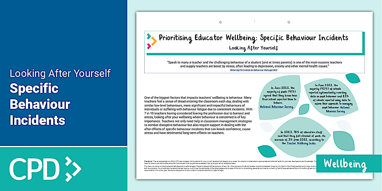Prioritising Educator Wellbeing: Specific Behaviour Incidents