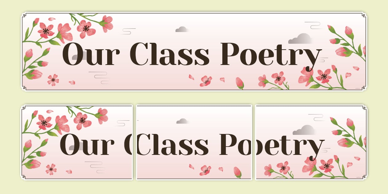 Sakura-Themed Our Class Poetry Display Banner - Twinkl