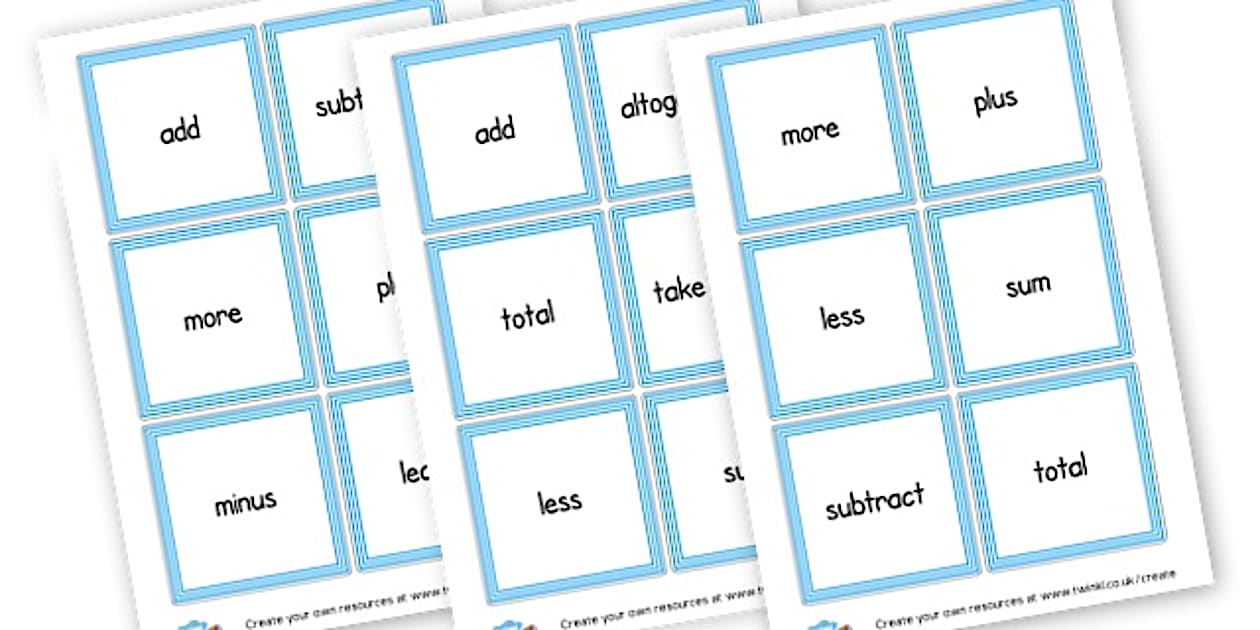 Maths Word Cards (teacher made) - Twinkl