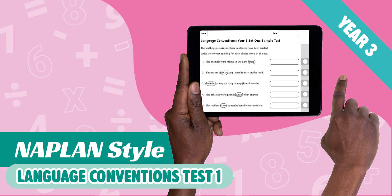 Year 3 NAPLAN-Style Language Conventions Test 1 Digital Form