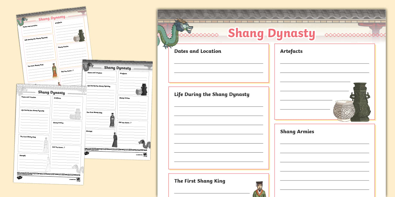 Shang Dynasty Fact File Template (teacher made) - Twinkl