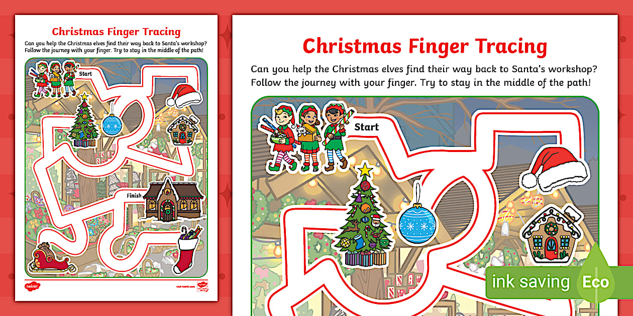 Christmas Finger Tracing Activity