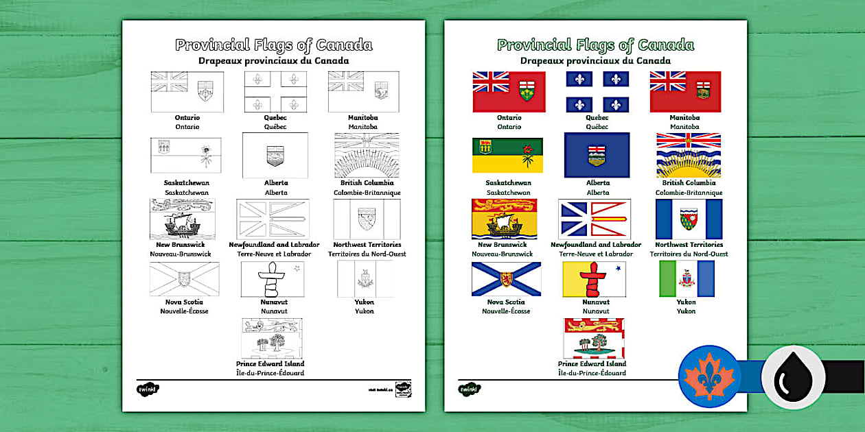 Provincial Flags of Canada French/English (teacher made)