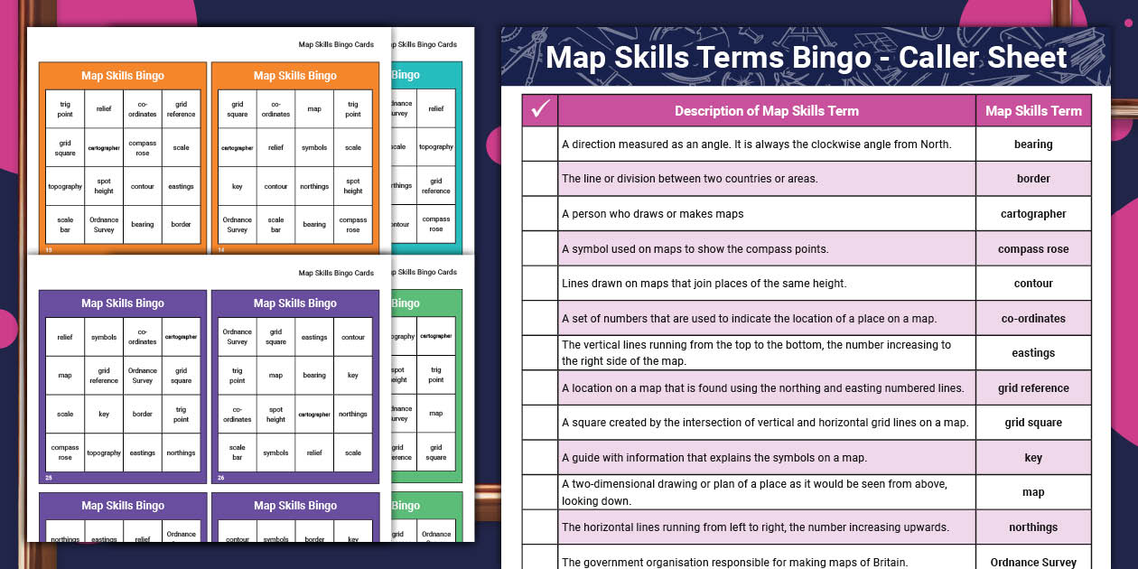 Map Skills Bingo Resource Pack