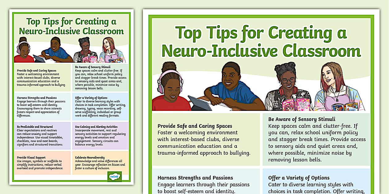 Top Tips for Creating a Neuro-Inclusive Classroom Poster