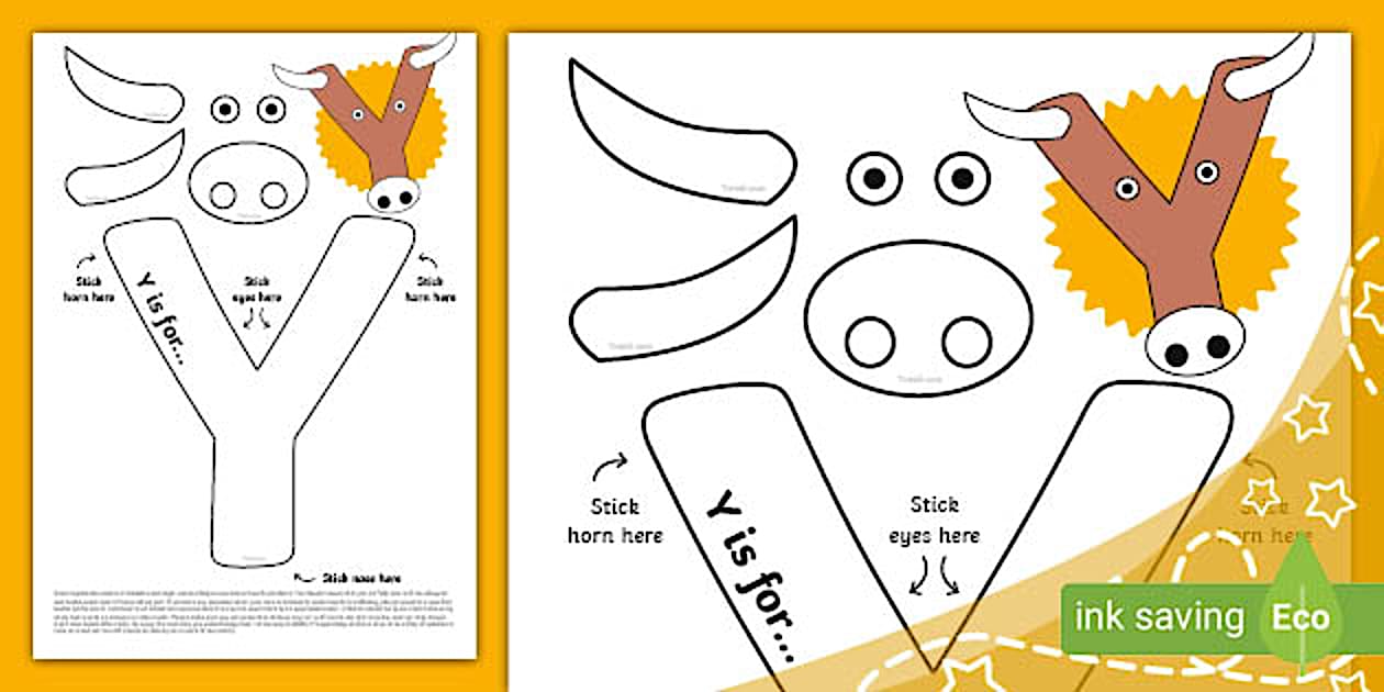 Make Your Own Alphabet Animals - Y (teacher made) - Twinkl