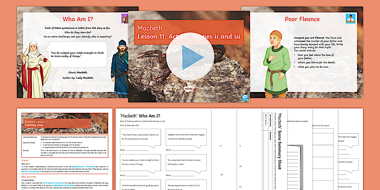 GCSE Macbeth Lesson 11: Act III, Scenes ii and iii - Twinkl