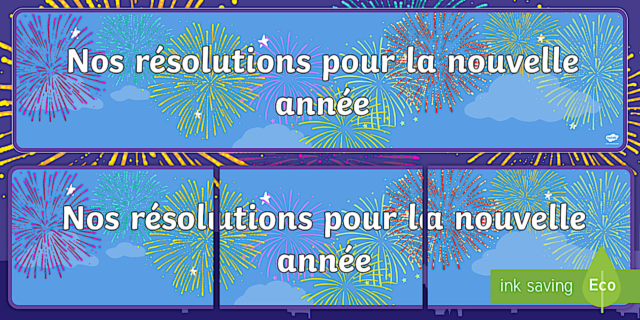 Banderole d'affichage : Nos résolutions pour la nouvelle année