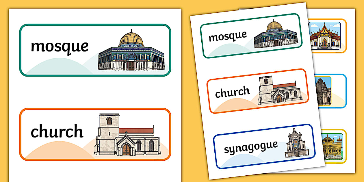 Place for Worship Word Cards (teacher made) - Twinkl