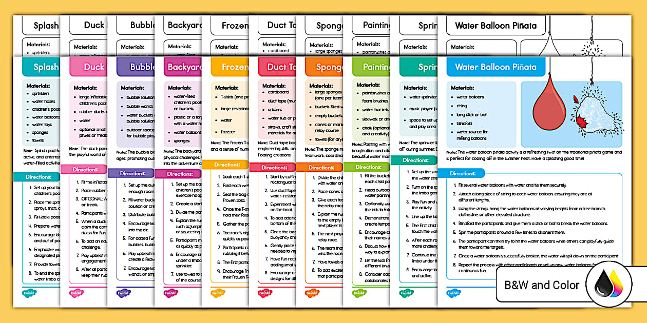 Water Games for Kids | Summer Season | Twinkl USA - Twinkl