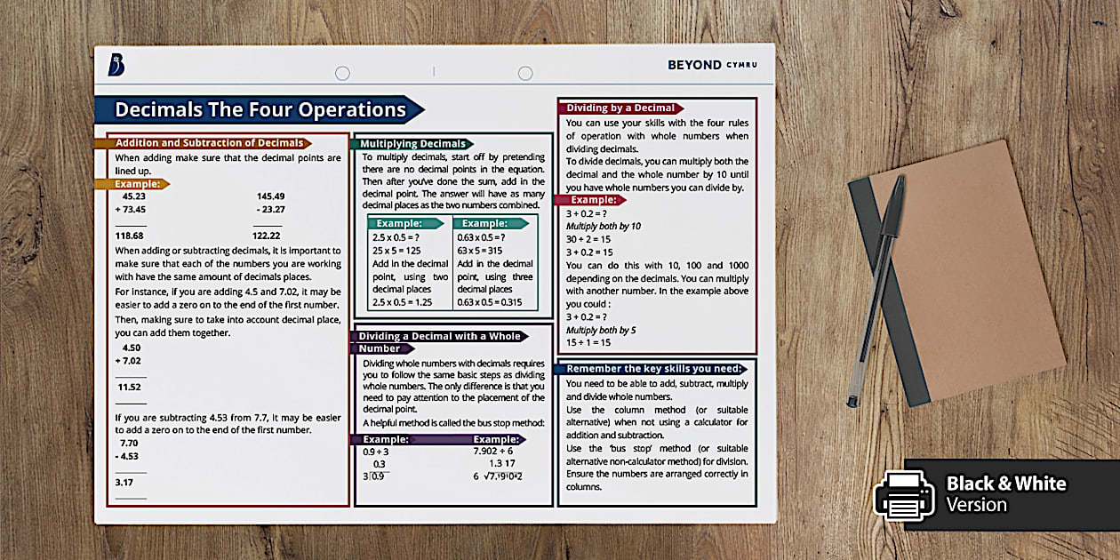 Activity Mat: Four Operations with Decimals (teacher made)
