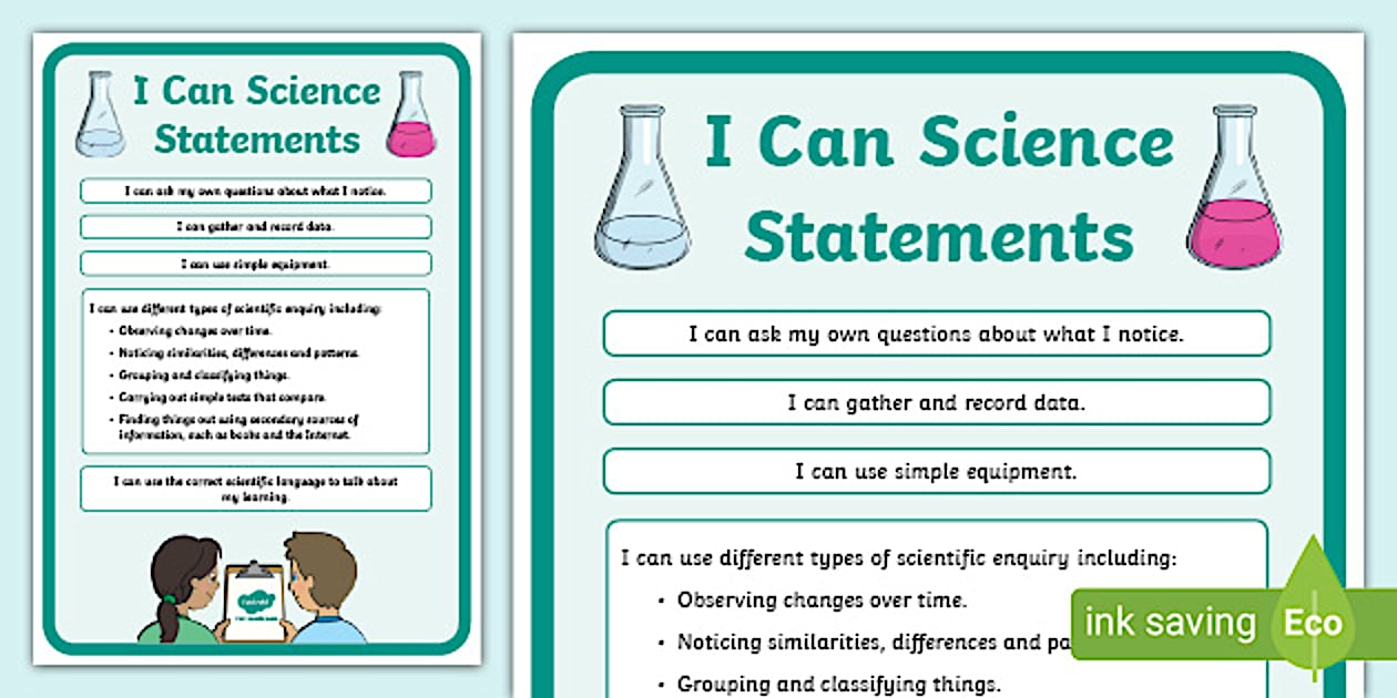 KS1 I Can Science Statement Poster (teacher made) - Twinkl