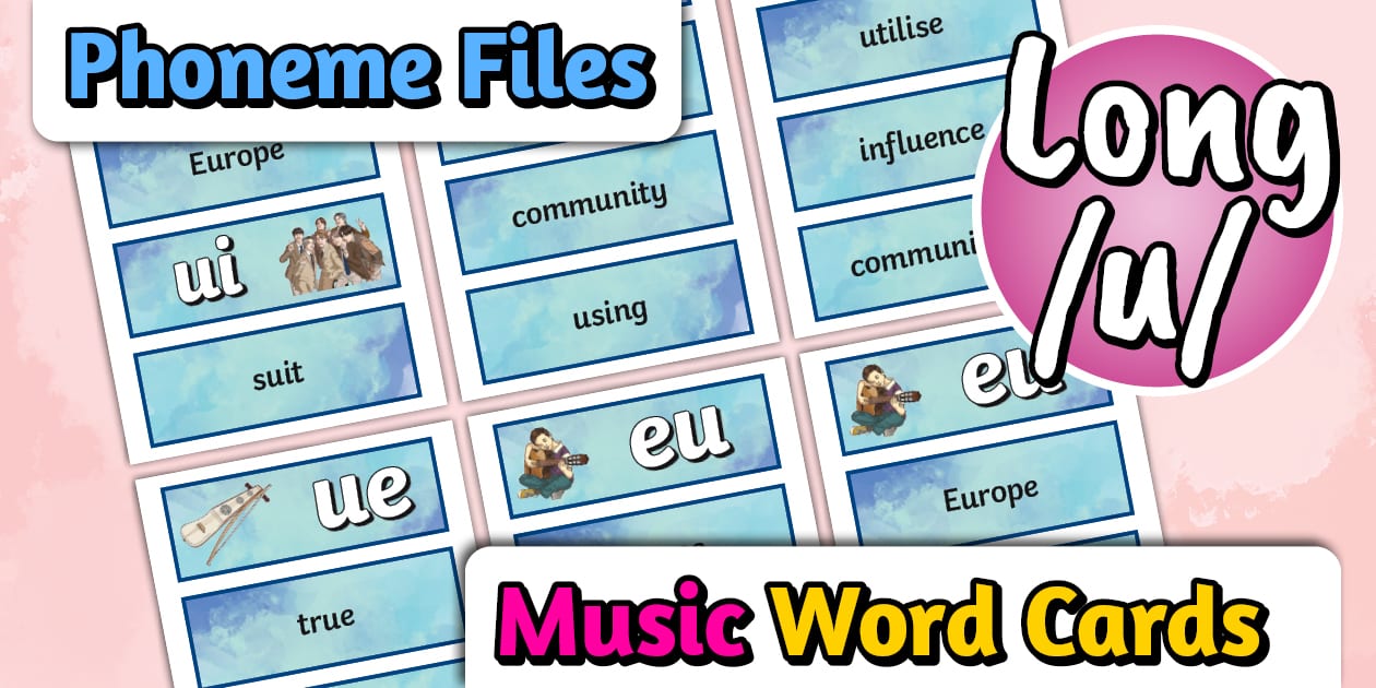 Long u Music Word Cards