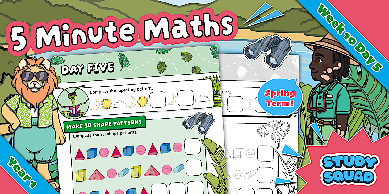 👉 * NEW * Study Squad 5 Minute Maths - Year 1 Spring - Week 10 Day 5