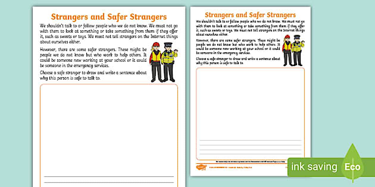 Strangers and Safer Strangers Activity (teacher made)