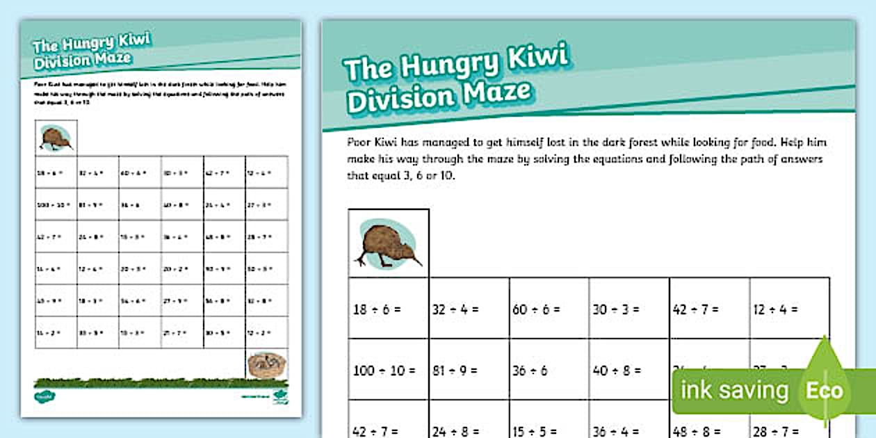 The Hungry Kiwi Division Maze