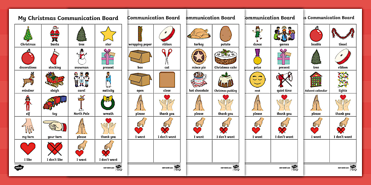 Christmas Communication Boards (teacher made) - Twinkl