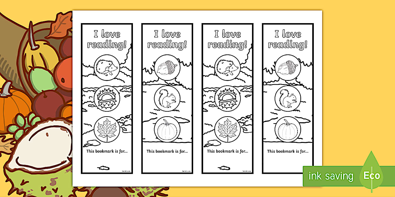 Autumn Coloring Bookmarks - Autumn Bookmarks (Teacher-Made)