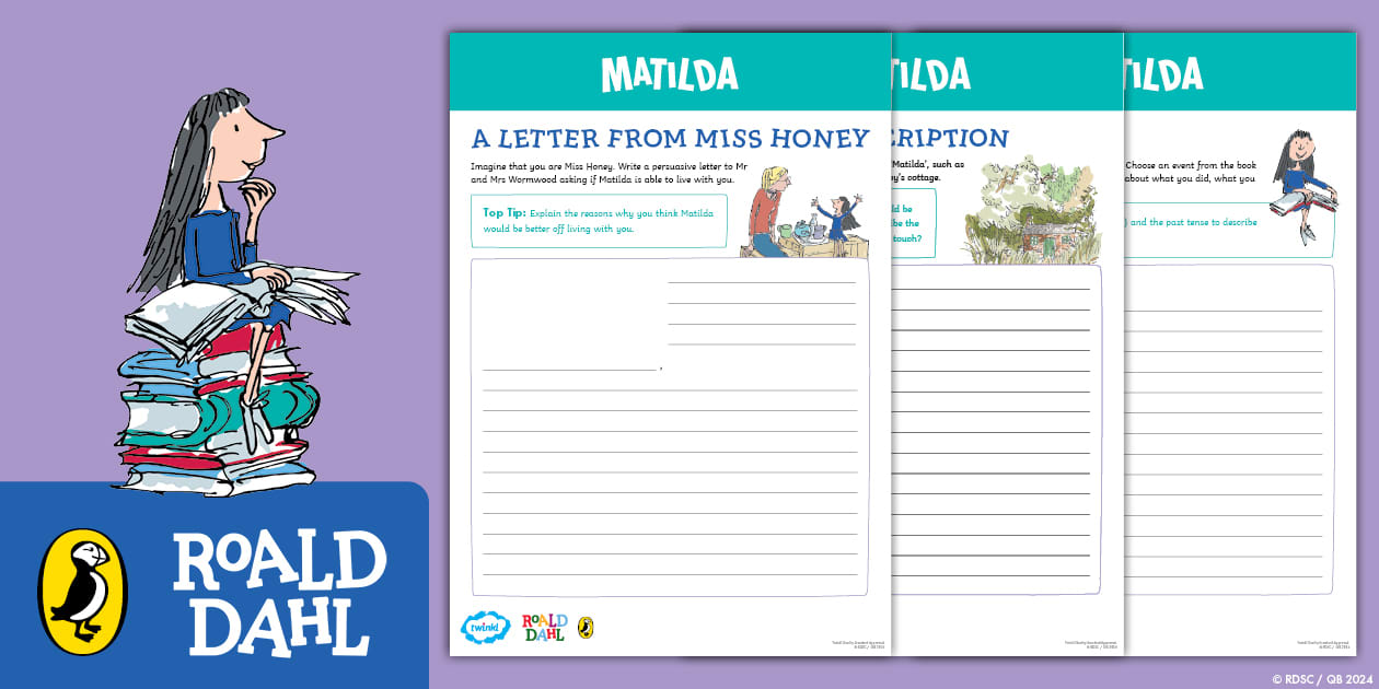 FREE! - Matilda Writing Activities | Roald Dahl | Twinkl Resources