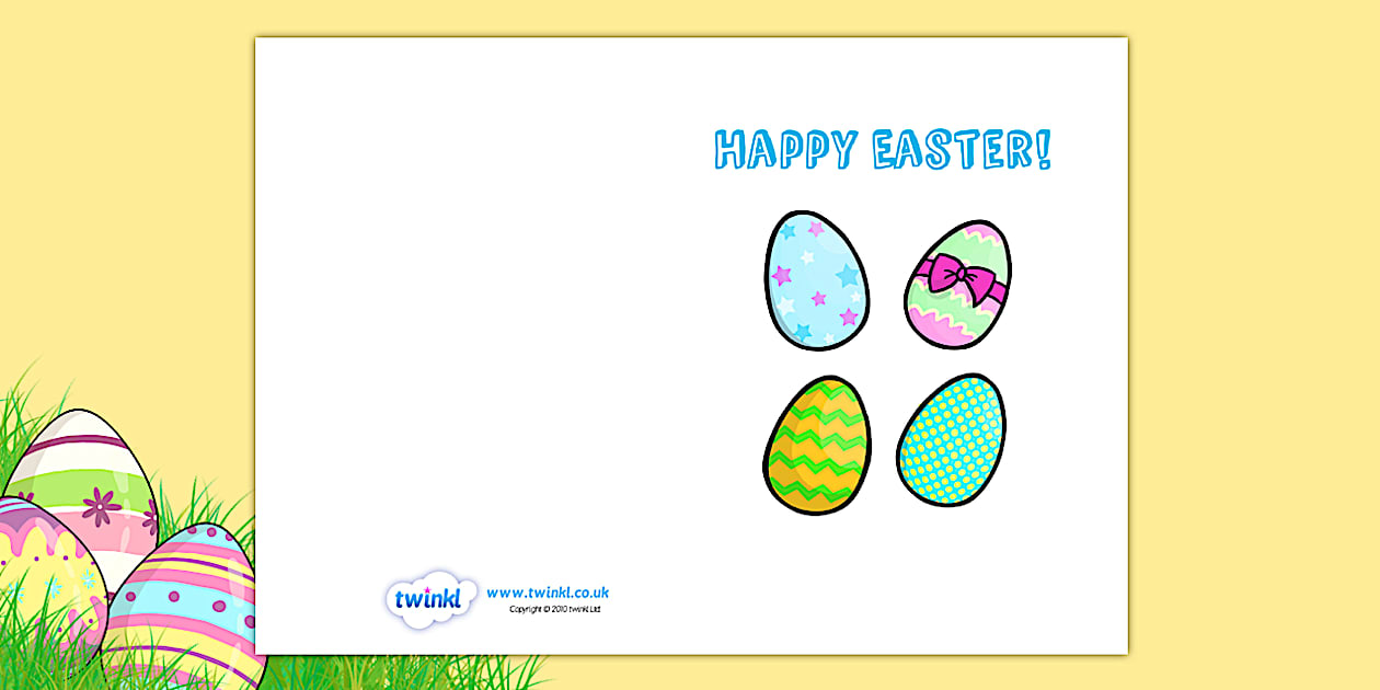Easter Card Templates A5 (teacher made) - Twinkl