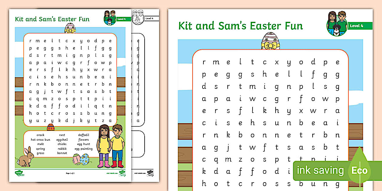 Easter Phonics Level 4 Word Search (teacher made) - Twinkl
