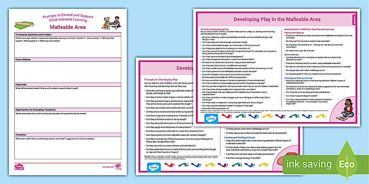 EYFS Malleable Area Developing Child-Initiated Learning Resource Pack