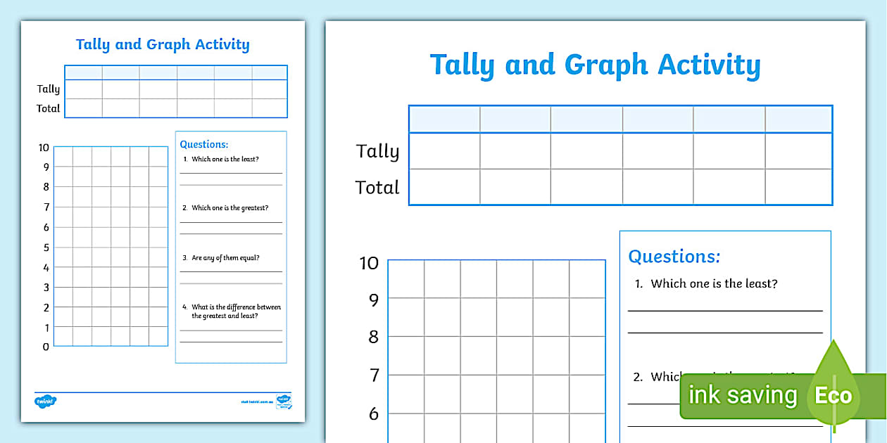 Tally and Graph Data Chart Template | For Kids | Twinkl