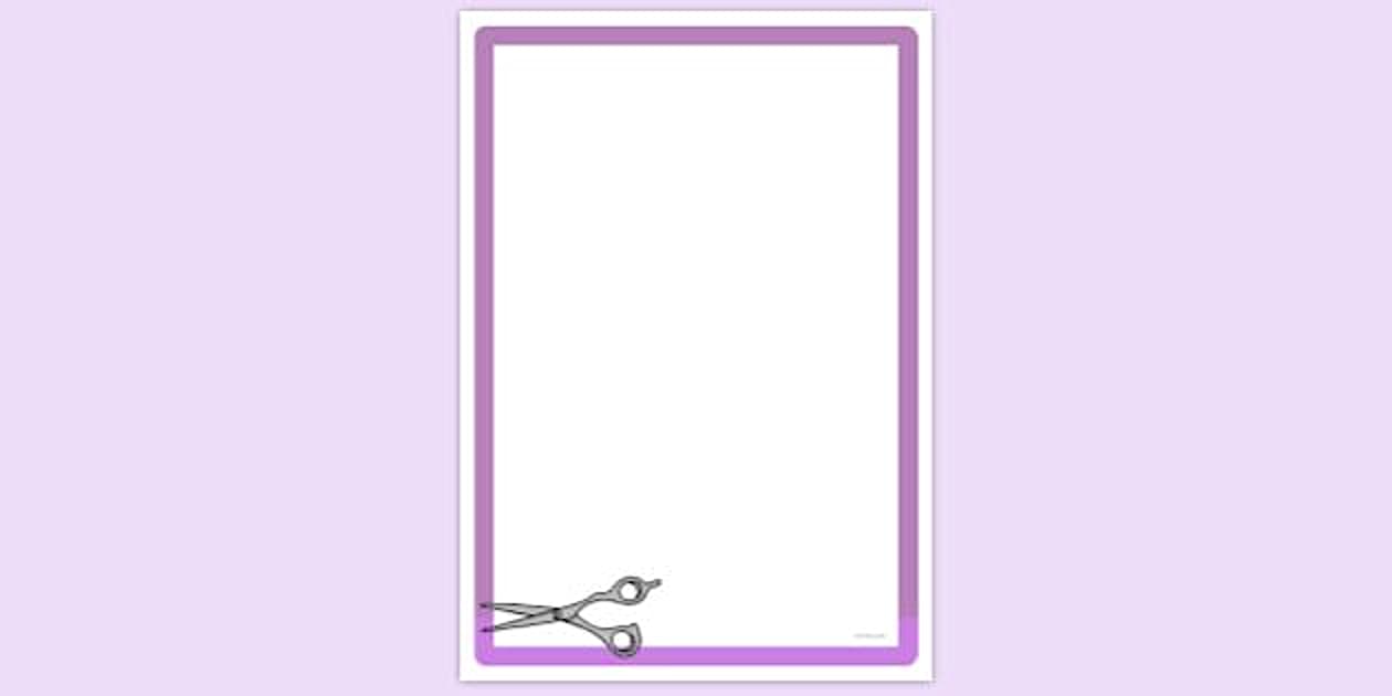 Simple Blank Hairdressing Scissors Page Border - Resources