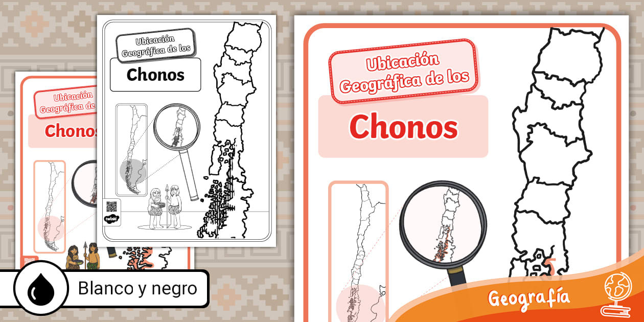Póster | Mapa | Ubicación Geográfica | Pueblo Chono | Chile