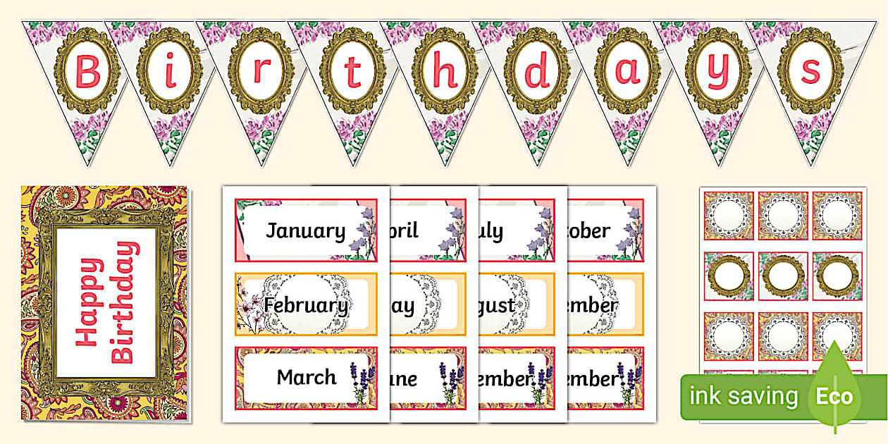 High Tea Birthday Chart - Classroom Display - Twinkl ZA