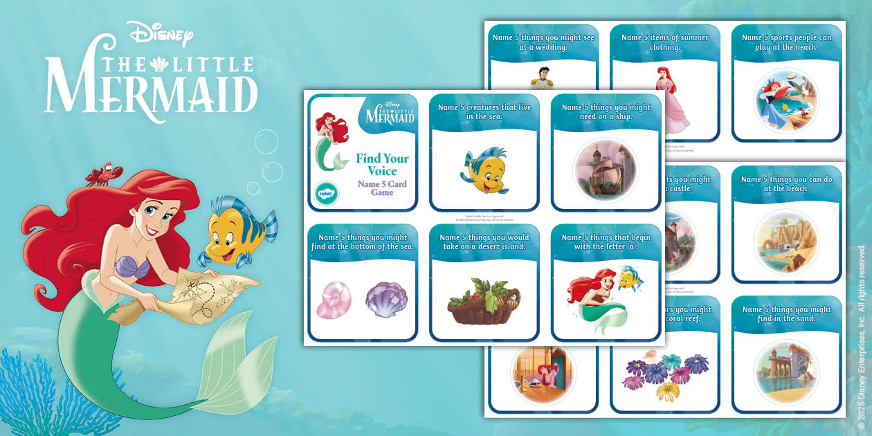 The Little Mermaid: Find Your Voice - Name 5 Things Game