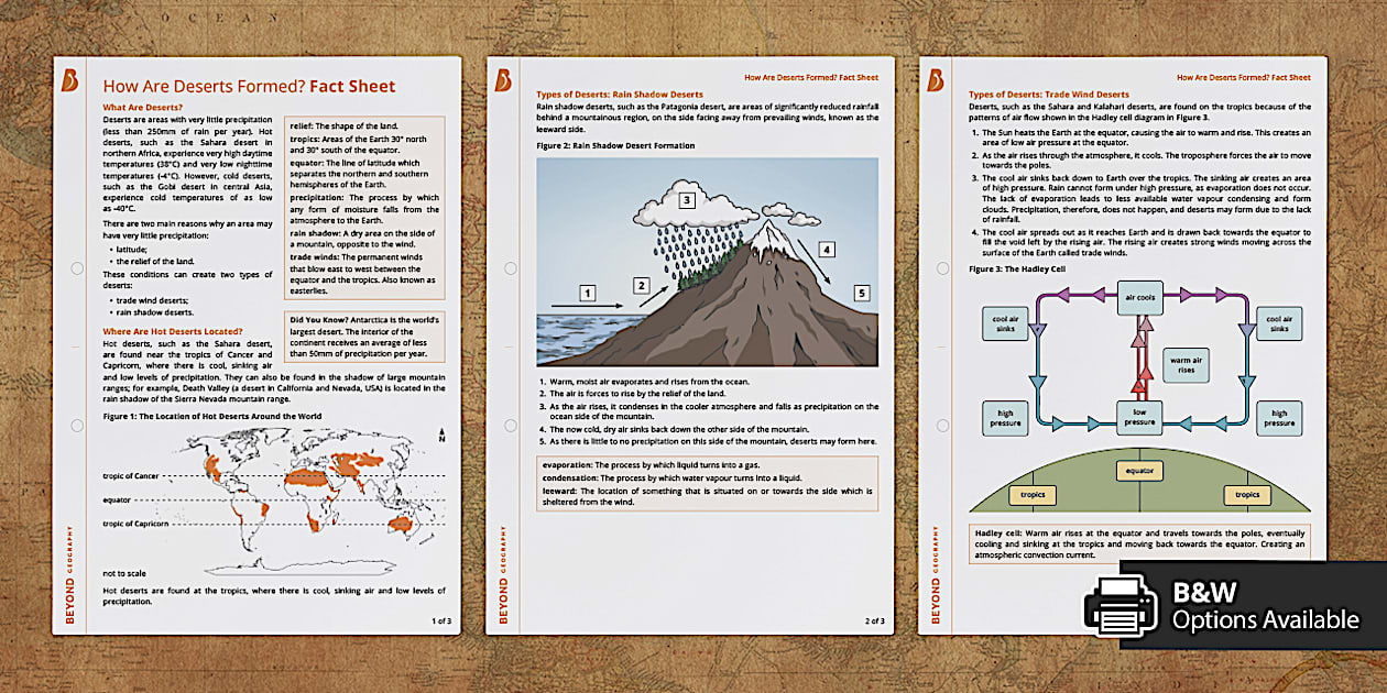 KS3 How Are Deserts Formed? Fact Sheet | Geography | Beyond