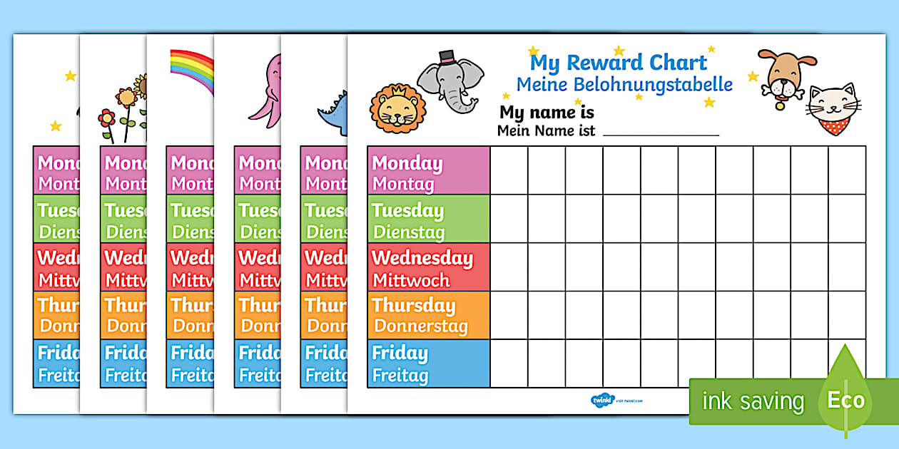 My Reward Chart Activity Pack - English / German - My Reward Chart