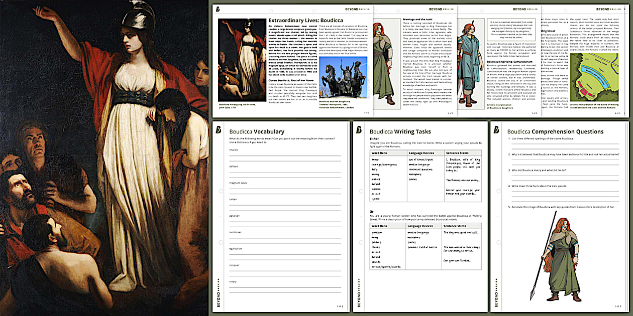 Extraordinary Lives: Boudicca Reading Comprehension - Twinkl