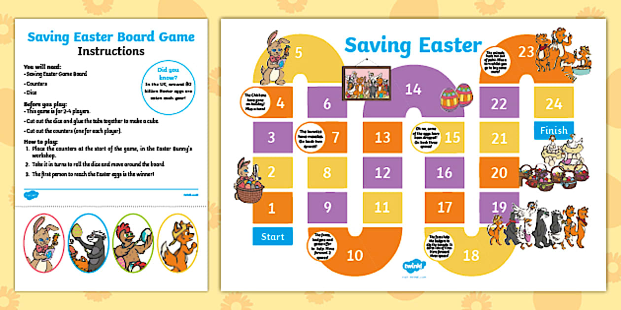 Saving Easter Board Game - ESL schools - Twinkl