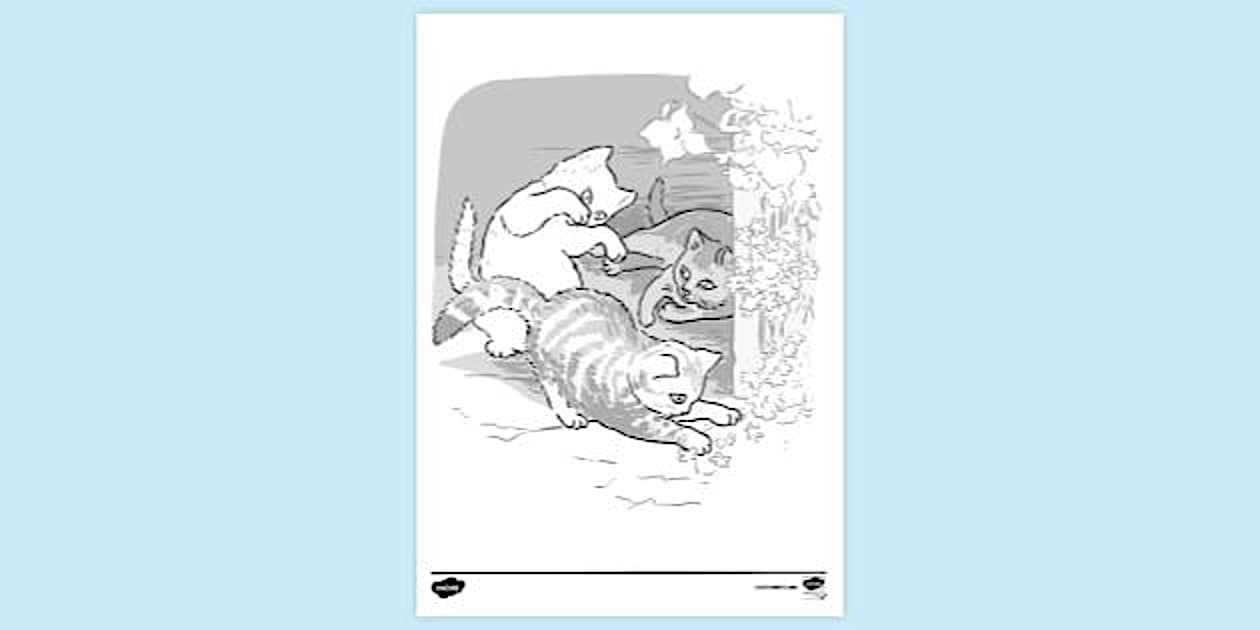Three Little Kittens Colouring | Colouring Sheets - Twinkl